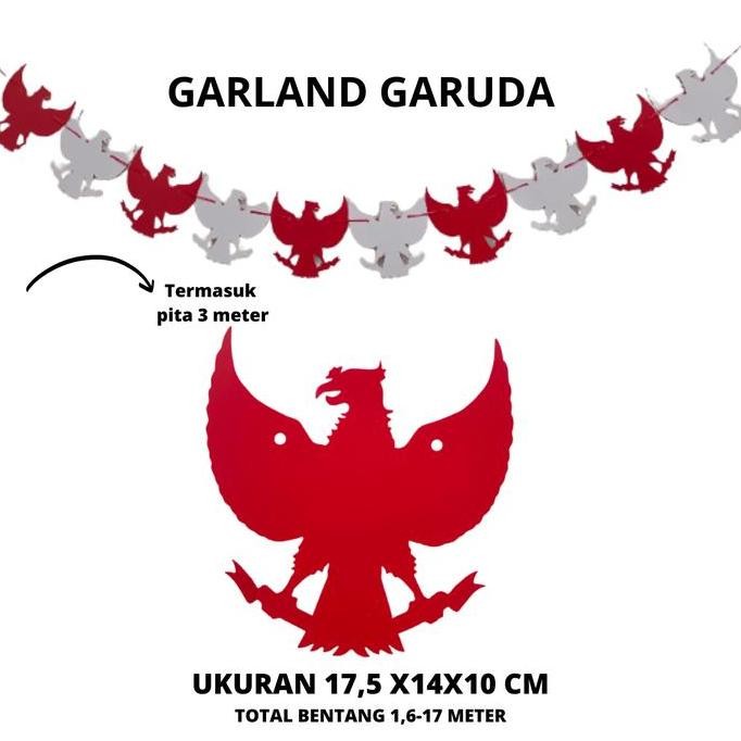 Jual (Allthebest) Garland Dekorasi Agustusan Bentuk Burung Garuda Merah ...