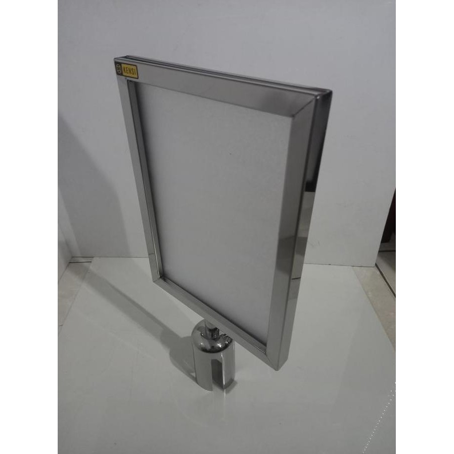 Jual tersedia sign board frame a4 portrait stainless papan tiang ...