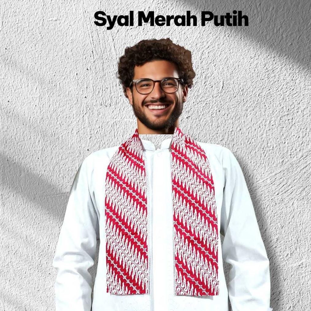 Jual TERBAIK Syal Selendang Cukin Batik merah putih Viral Kekinian ...