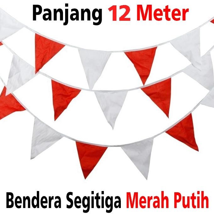 Jual He13 Exd - 10 Meter Bendera Segitiga Kain Merah Putih / Bendera ...