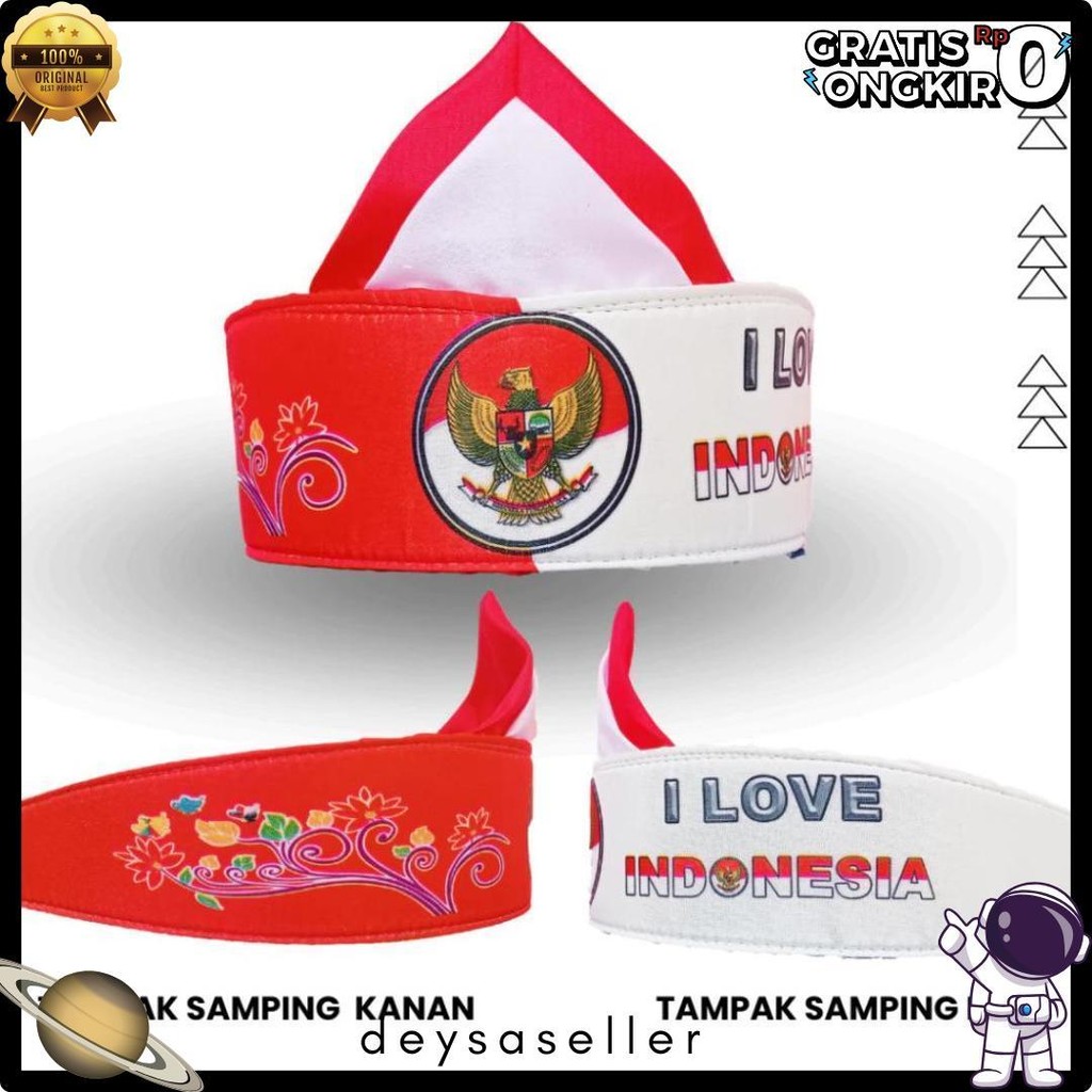 Jual QWERTYS Ikat Kepala Merah Putih Anak Dan Dewasa Topi Pesta ...