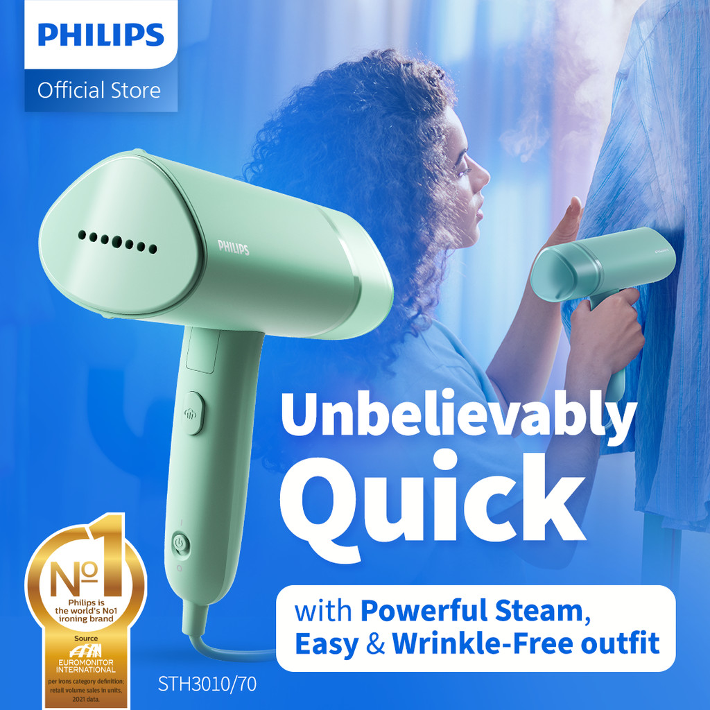 Jual PHILIPS Handheld Steamer STH3010/70-Portable,Dapat dilipat, tangki ...