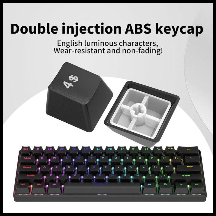 Jual Terlaris ZIFRIEND H61K Mechanical Keyboard 61 Keys Type-c Wired ...