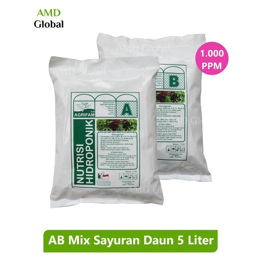 Jual Nutrisi Hidroponik Ab Mix Sayur / Sayuran Daun 5 Liter | Shopee ...