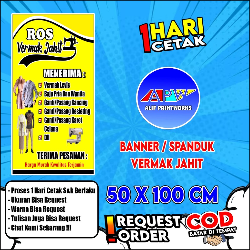 Jual Spanduk Banner Vermark Jahit 50x100 cm | Shopee Indonesia