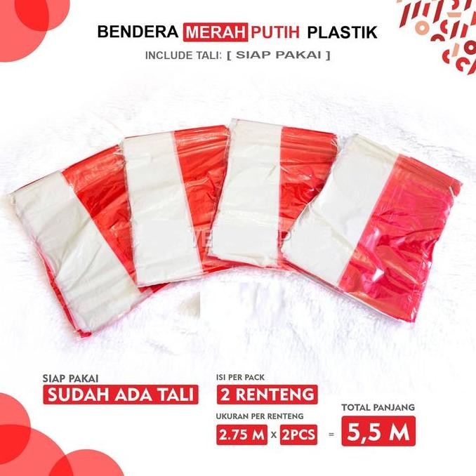 Jual best seller] Bendera Plastik + Tali Dekorasi HUT Kemerdekaan RI ...