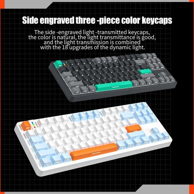 Jual ZIFRIEND G87 Gaming Mechanical Keyboard 87 Keys Side Engraved Keycaps RGB Lighting Wired ...