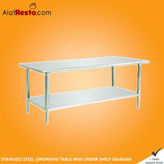 Jual Stainlees Steel ||Working Table With Under Shelf 60X60X60 Crown ...