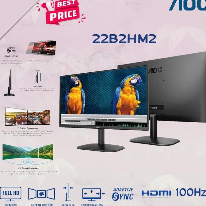 Jual BEBAS ONGKIR - MONITOR LED AOC 22B2HM Ultra Slim LED Monitor (21.5 ...