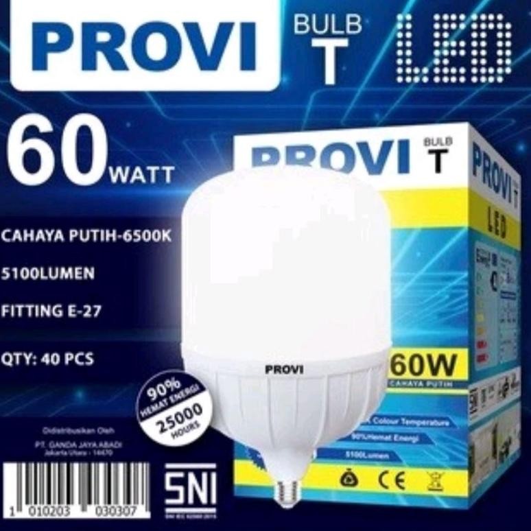 Jual Lampu LED Provi T Bulp Bodi Kapsul 60w 50w 40w 30w / Lampu Led ...