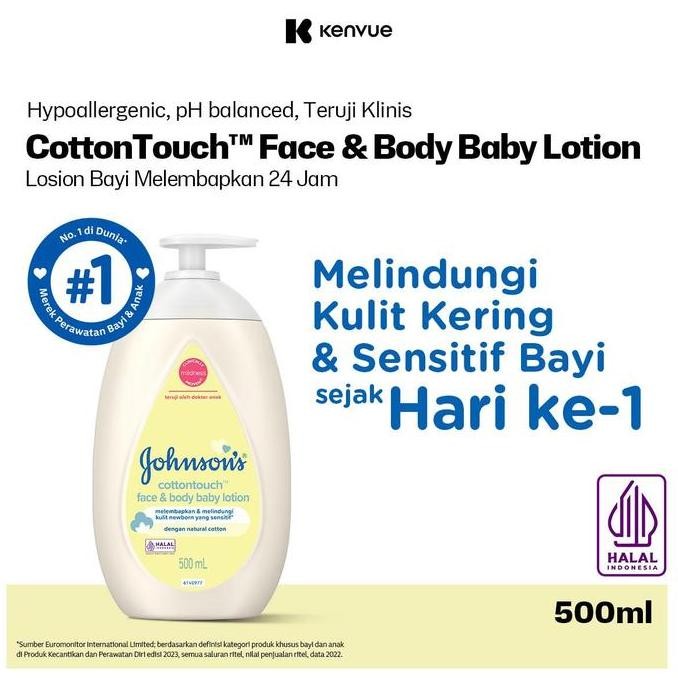 Jual Baru Johnson's Cotton Touch Face & Body Lotion Bayi 500ml Skincare ...