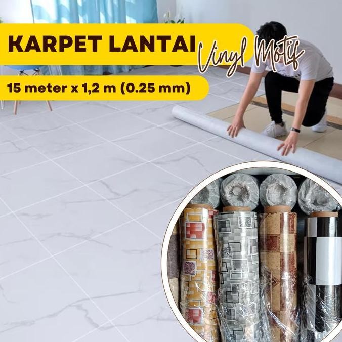 Jual karpet kayu lantai plastik vinyl Aesthetic 1 roll 20 meter Karpet ...