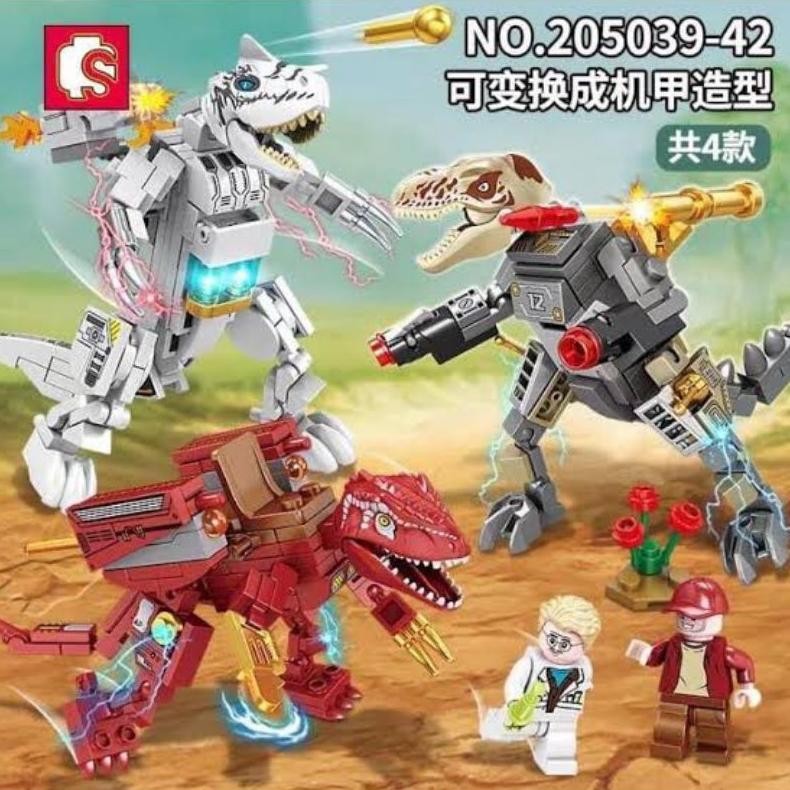 Jual Rwet-23 Bricks Dinosaurus Trex Velociraptor Carnotaurus Allosaurus ...