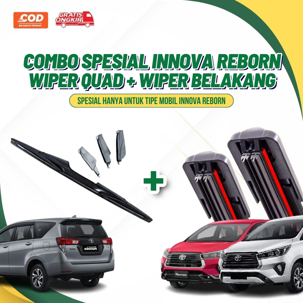 Jual Paket Hemat Wiper Quad 4 Lapis Karet + Wiper Belakang Toyota ...