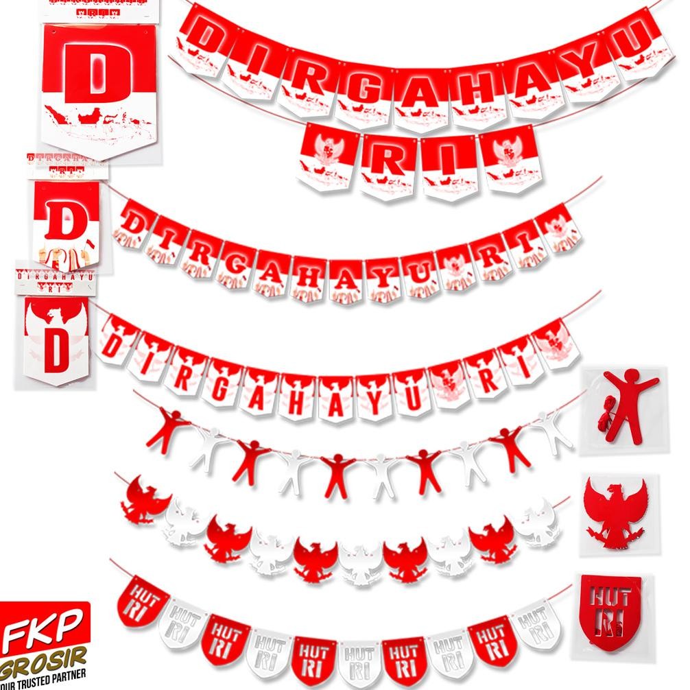 Jual GROSIR Per 12 Pcs - GARLAND DIRGAHAYU Bendera/Bunting Flag HUT RI ...