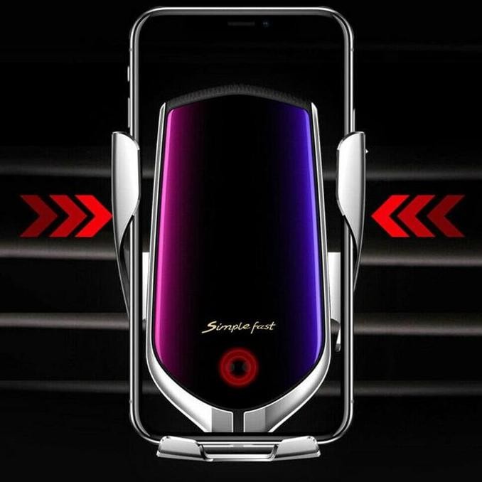 Jual R1 Automatic Wireless Charger Car Holder Smart Sensor Mobile Phone ...
