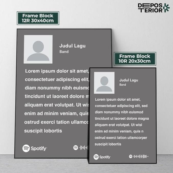 Jual Produk Baru!! Poster Custom Spotify Lirik Lagu + Frame Block ...