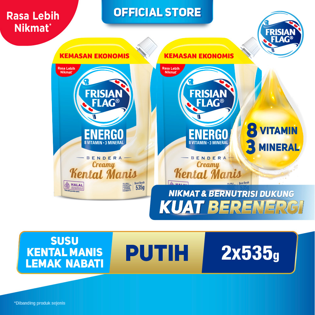 Jual Frisian Flag Susu Bendera Kental Manis Pouch 535gr x 2 Pcs ...