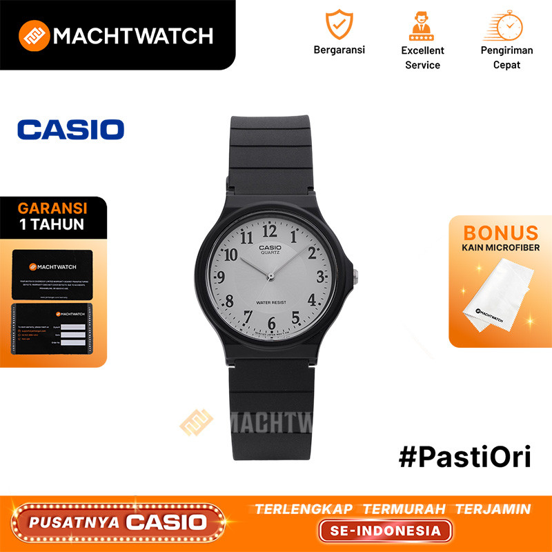 Jual Jam Tangan Unisex Analog Casio Standard MQ-24-7B3LDF MQ24 White Silver Dial Black Resin ...