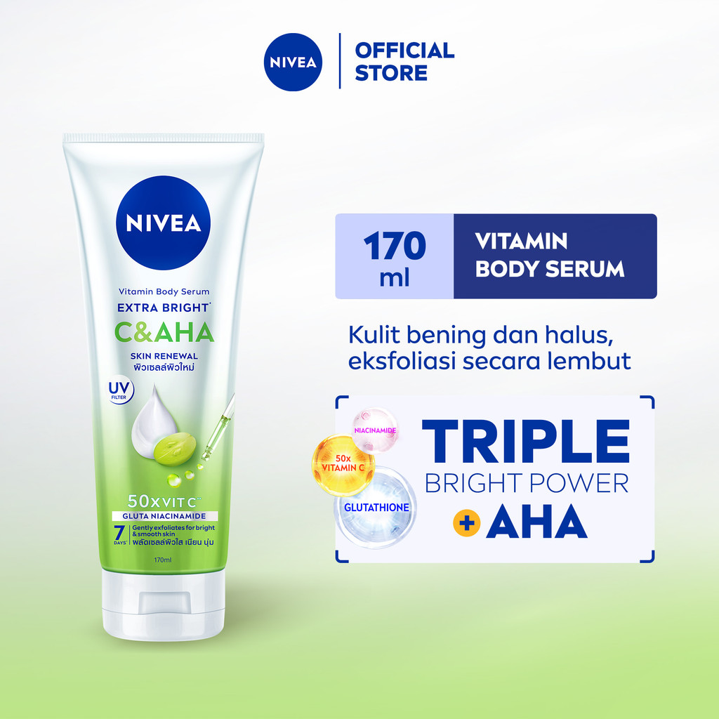 Jual NIVEA Body Serum Extra Bright C&AHA UV Filter 170ml - Hand body ...
