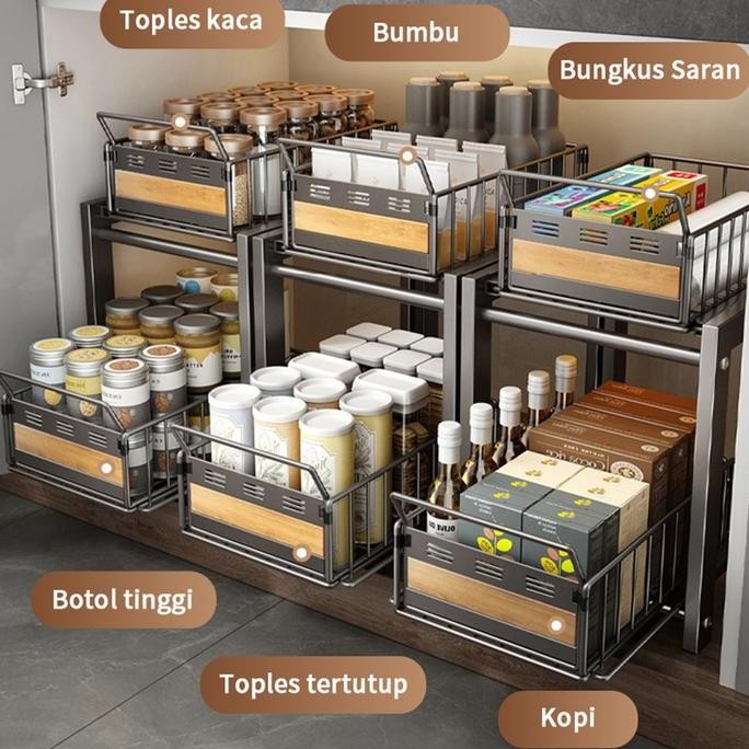 Jual Rak Dapur Bawah Wastafel Kitchen Rack Rak Kabinet Lemari Dapur ...