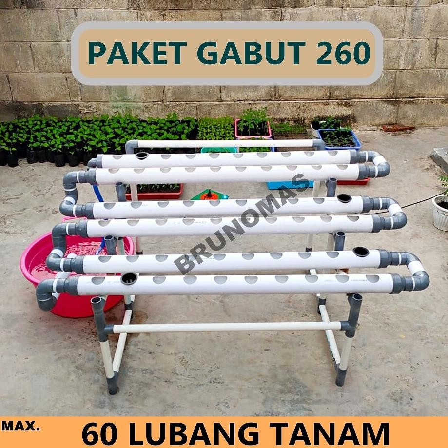 Jual PAKET GABUT 260 INSTALASI HIDROPONIK PIPA 2 INC - SISTEM DFT 60 LUBANG TANAM MURAH | Shopee ...