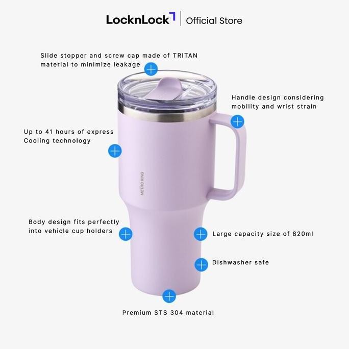 Jual Siap Kirim LocknLock Metro King Tumbler 820ml LHC4390 Termos ...