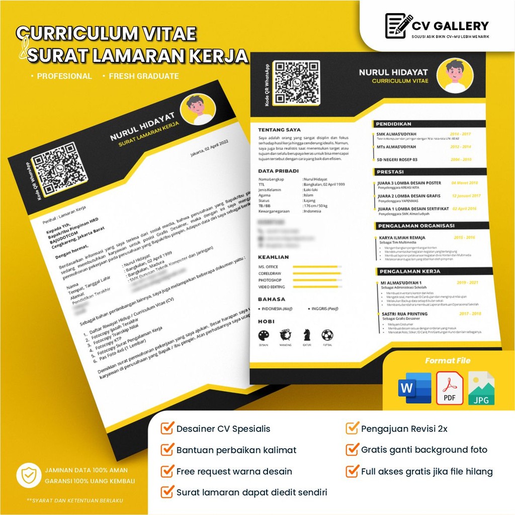 Jual JASA PEMBUATAN CV DAN SURAT LAMARAN KERJA MENARIK DAN PROFESIONAL ...