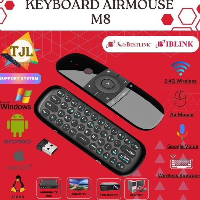 Jual Air Mouse Keyboard M8 Voice Wireless Mini Keyboard Google Voice ...