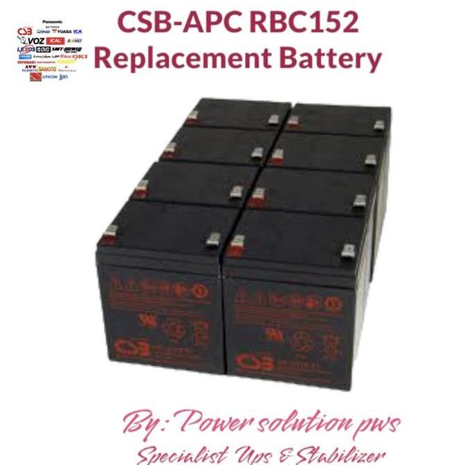 Jual APC RBC152 Replacement Battery CSB HR1221W 8x 12V 5 for UPS ...