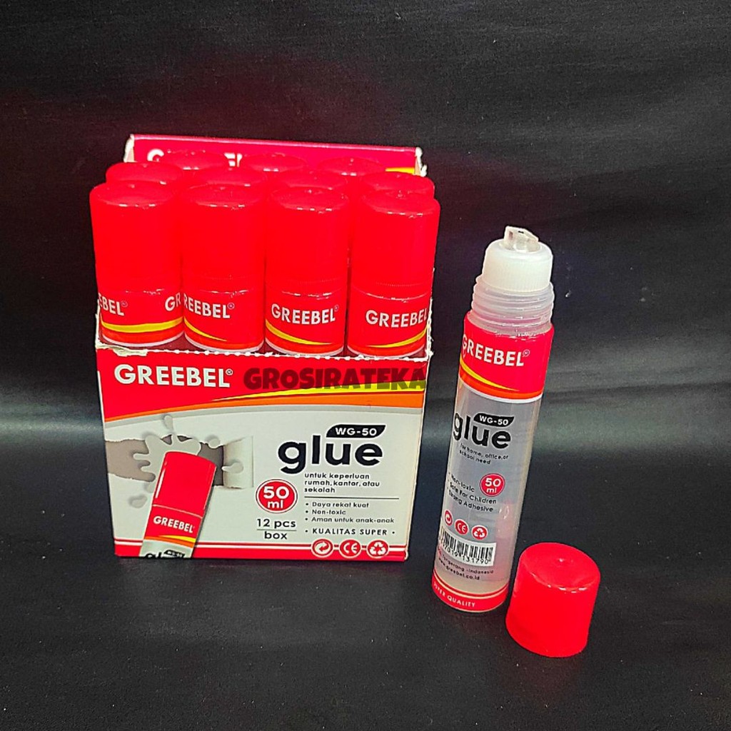 Jual LEM KERTAS, LEM CAIR, LEM WATER GLUE 50 ML GREEBEL | Shopee Indonesia