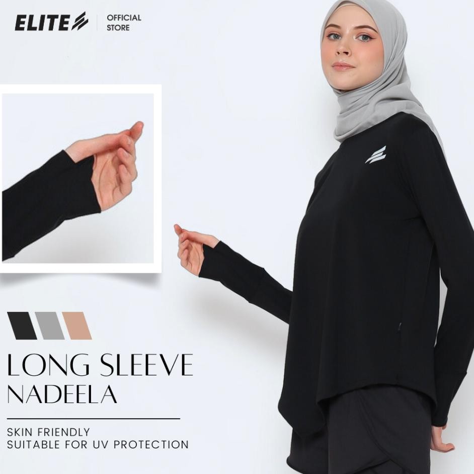 Jual Elite Nadella Baju Olahraga Wanita Sport Hijab Friendly Poly ...