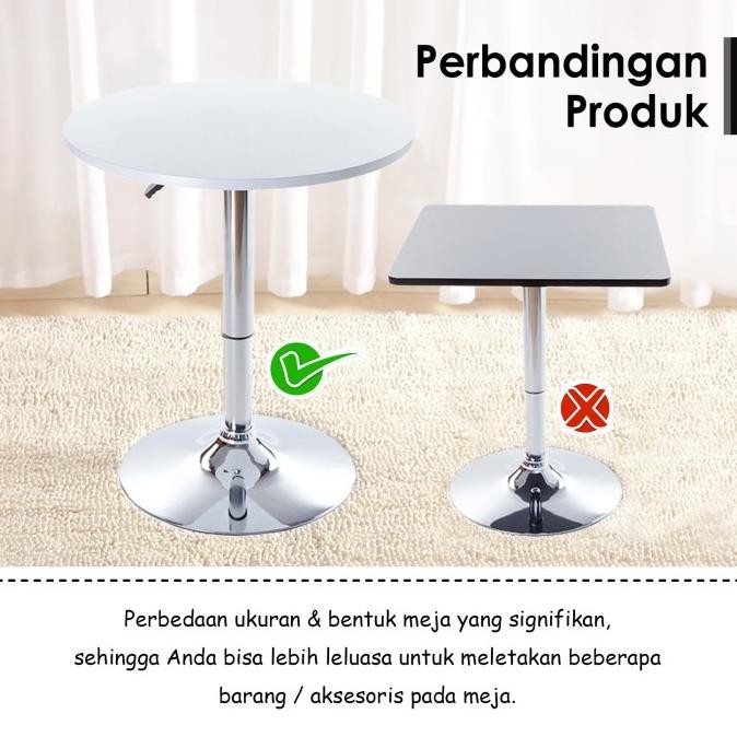 Jual Meja Bar Hidrolik Bahan Besi MDF Diameter 60cm Meja Cafe Murah ...