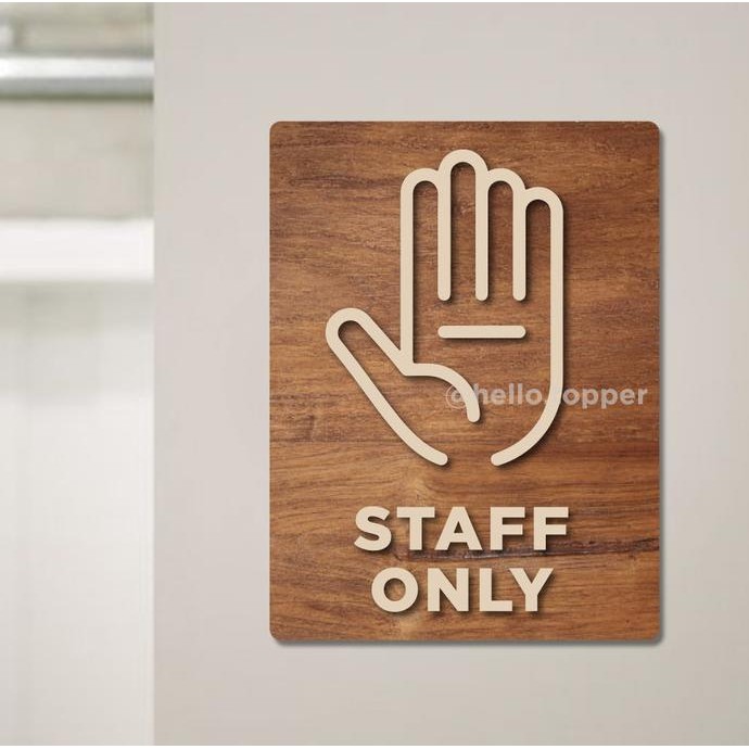 Jual Staff Only Sign Unik Kayu| Signage Staff Only Unik | Papan Kayu ...