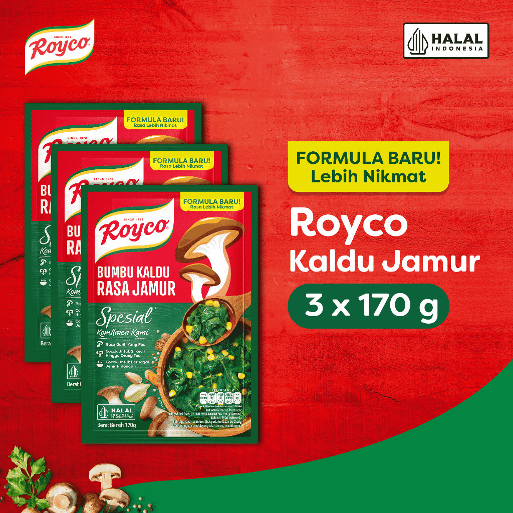 Jual Royco Bumbu Masak Kaldu Jamur 170g Triplepack | Shopee Indonesia