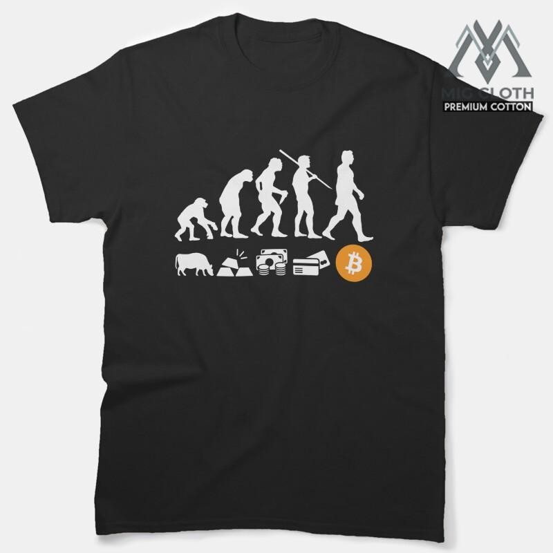 Jual Baju Kaos Bitcoin Evolution of Money BTC Crypto Logo Classic T ...