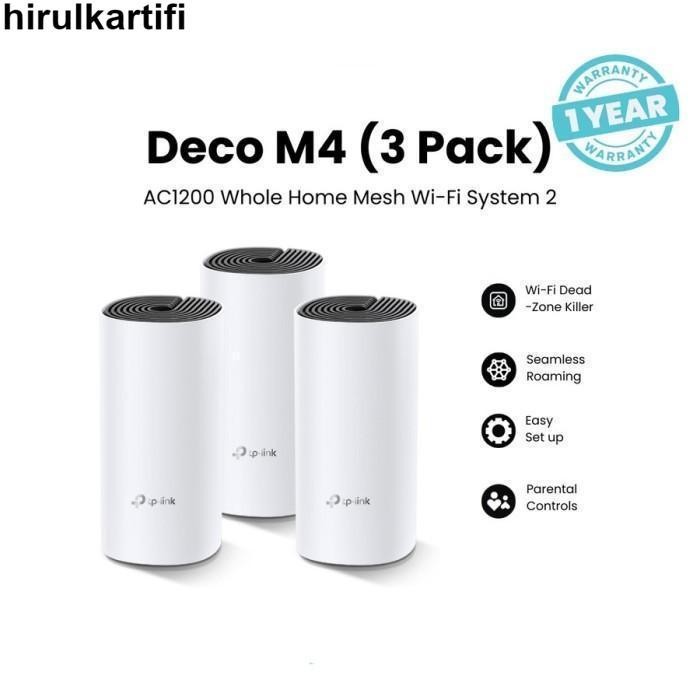 Jual 100% Original TP-Link Deco M4(3pcs/pack) AC1200 Whole Home Mesh Wi ...