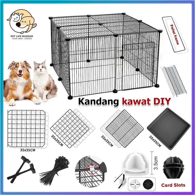 Jual MURAH KANDANG KUCING KANDANG DIY PUTIH/HITAM+TANGGA+DASAR ...