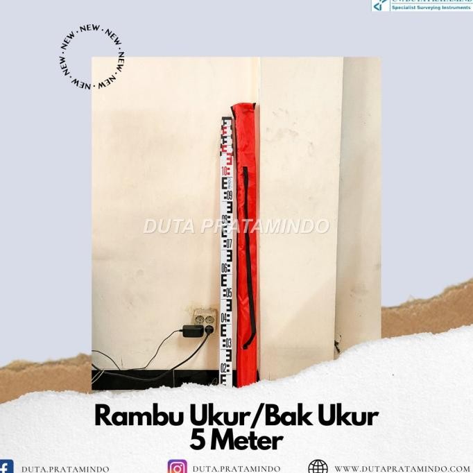 Jual NEW Rambu Ukur / Bak Ukur 5 meter / Mistar Ukur / Levelling Staff ...