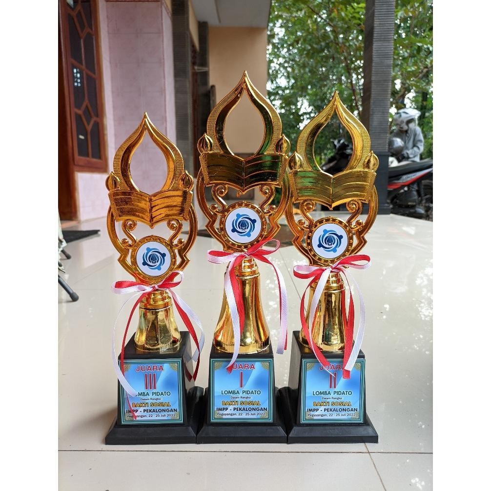 Jual ORIGINAL Trophy Piala Lomba Juara 1 2 3 Set Free Desain Stiker ...