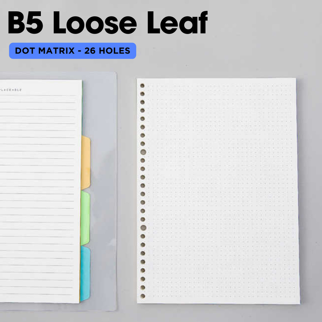 Jual Kertas Binder B5 26 Lubang Loose Leaf Paper 60 Sheets - B5-26 Dot ...