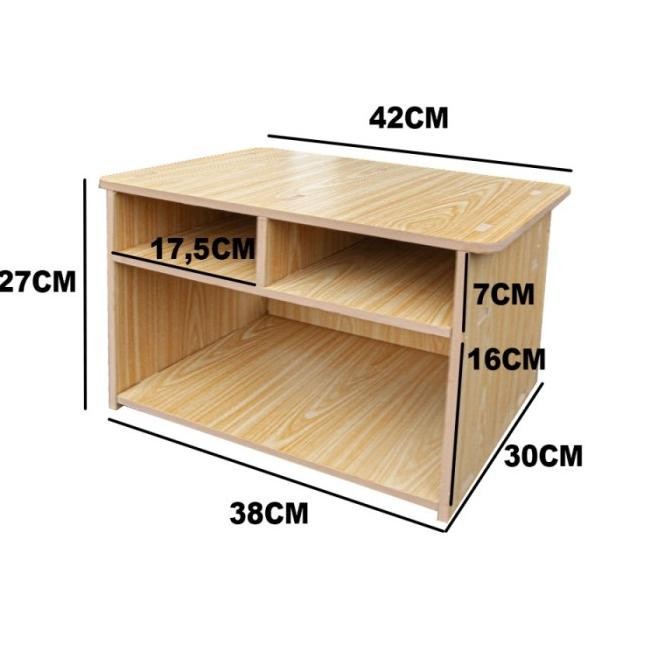 Jual Rak Meja Printer Kayu Susun Laci Tempat ATK Kantor Rak Printer ...