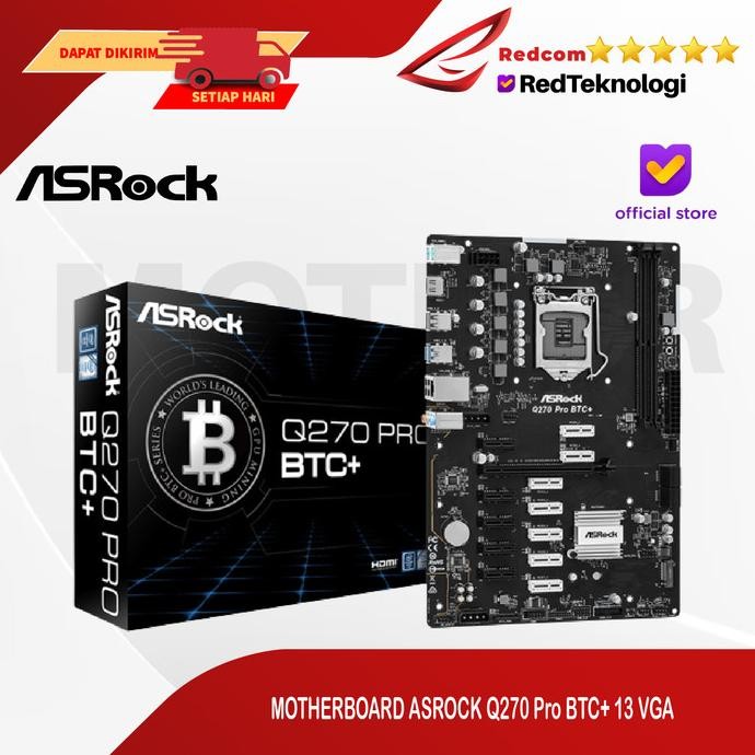 Jual Motherboard Asrock Q270 Pro Btc+ 13 Vga Baru!! | Shopee Indonesia