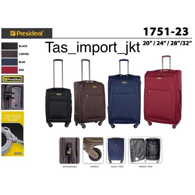 Jual KOPER PRESIDENT BAHAN KAIN KANVAS (1751) ORI - 28" | TRAVEL ...