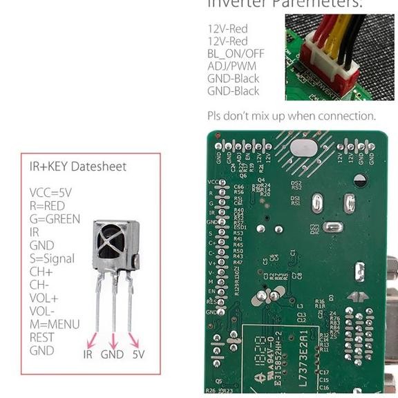 Jual Tombol Menu 7 Key Sensor IR Kabel Untuk LCD LED TV Universal ...