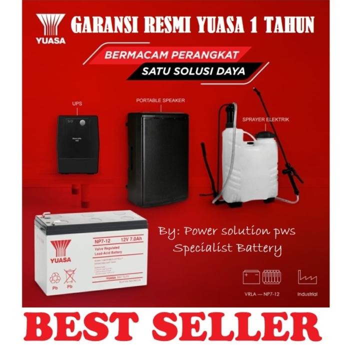 Jual Baterai Aki Kering Yuasa 12v 7Ah Aki Kering Ups Yuasa Np7-12 12V 7Ah | Shopee Indonesia