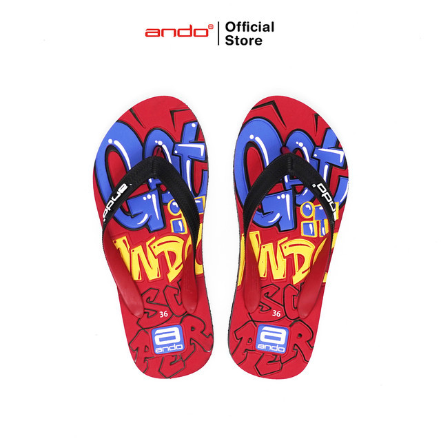 Jual Ando Official Sandal Jepit Zico Remaja - Merah/Hitam | Shopee ...