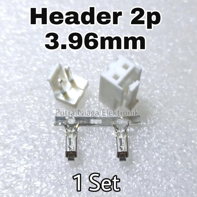 Jual Murah (1 Set) Konektor Header 2 Pin 3.96mm Lock 2p 3.96 mm Male ...