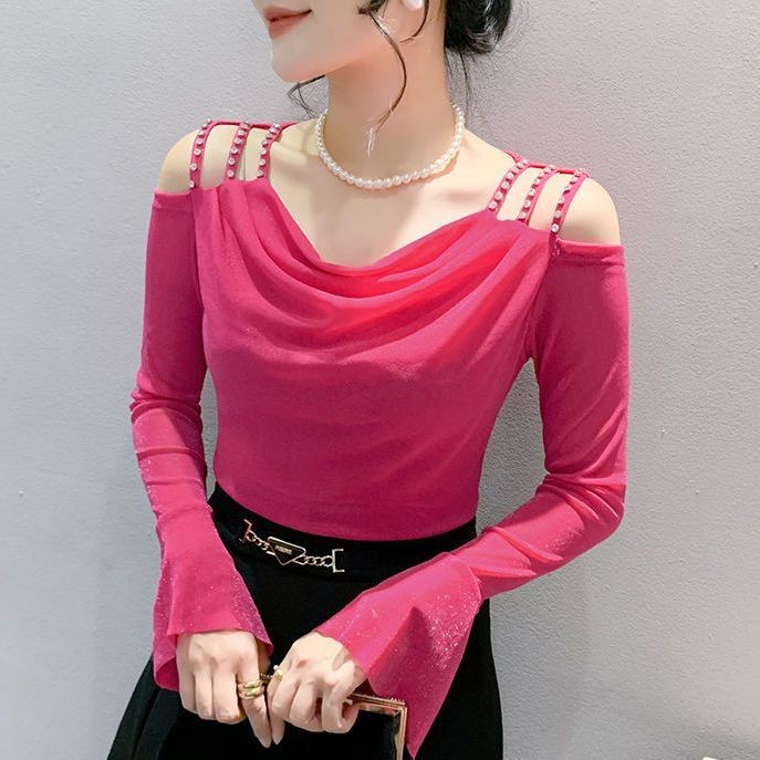 Jual Kerah Tumpuk Modis Lengan Panjang Wanita Grenadine Berlian Bahu ...