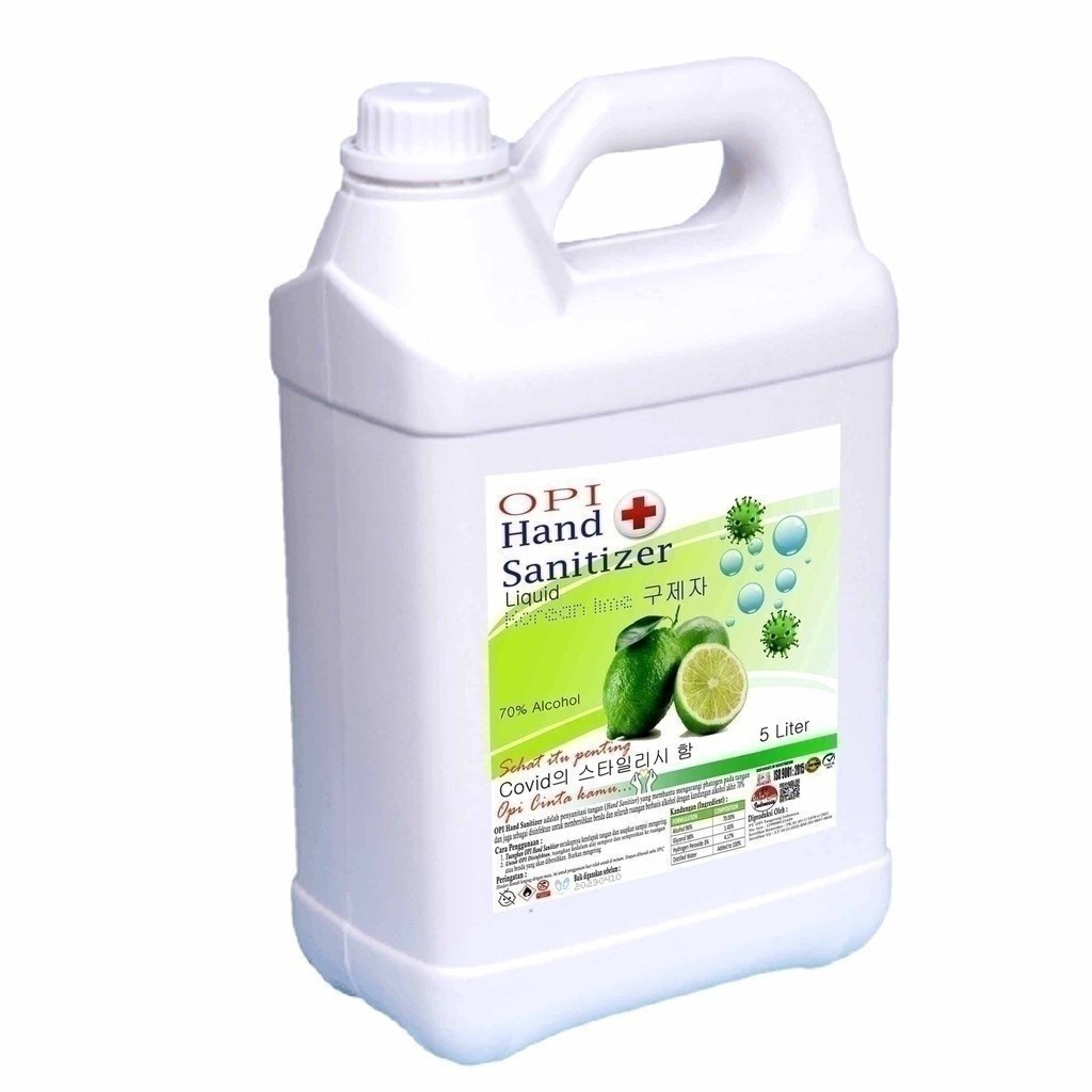 Jual Opi Hand Sanitizer Spray dan gel 5 Liter alkohol 70% sampai 75% ...